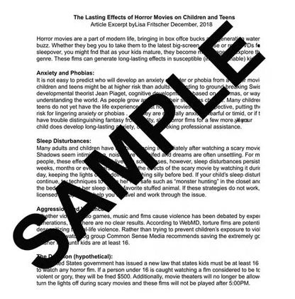 Article Analysis — 6 Thinking Hats and the Effects of Horror Movies on ...