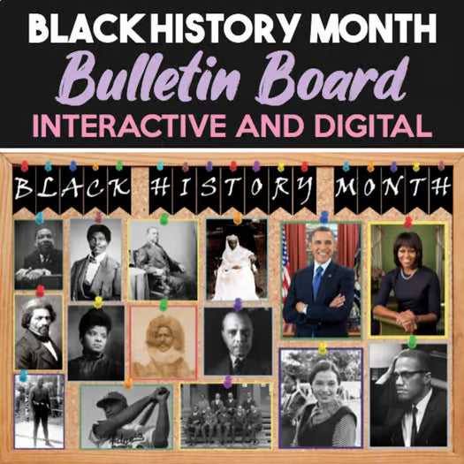 Digital Black History Month Interactive Bulletin Board - ELA & History ...