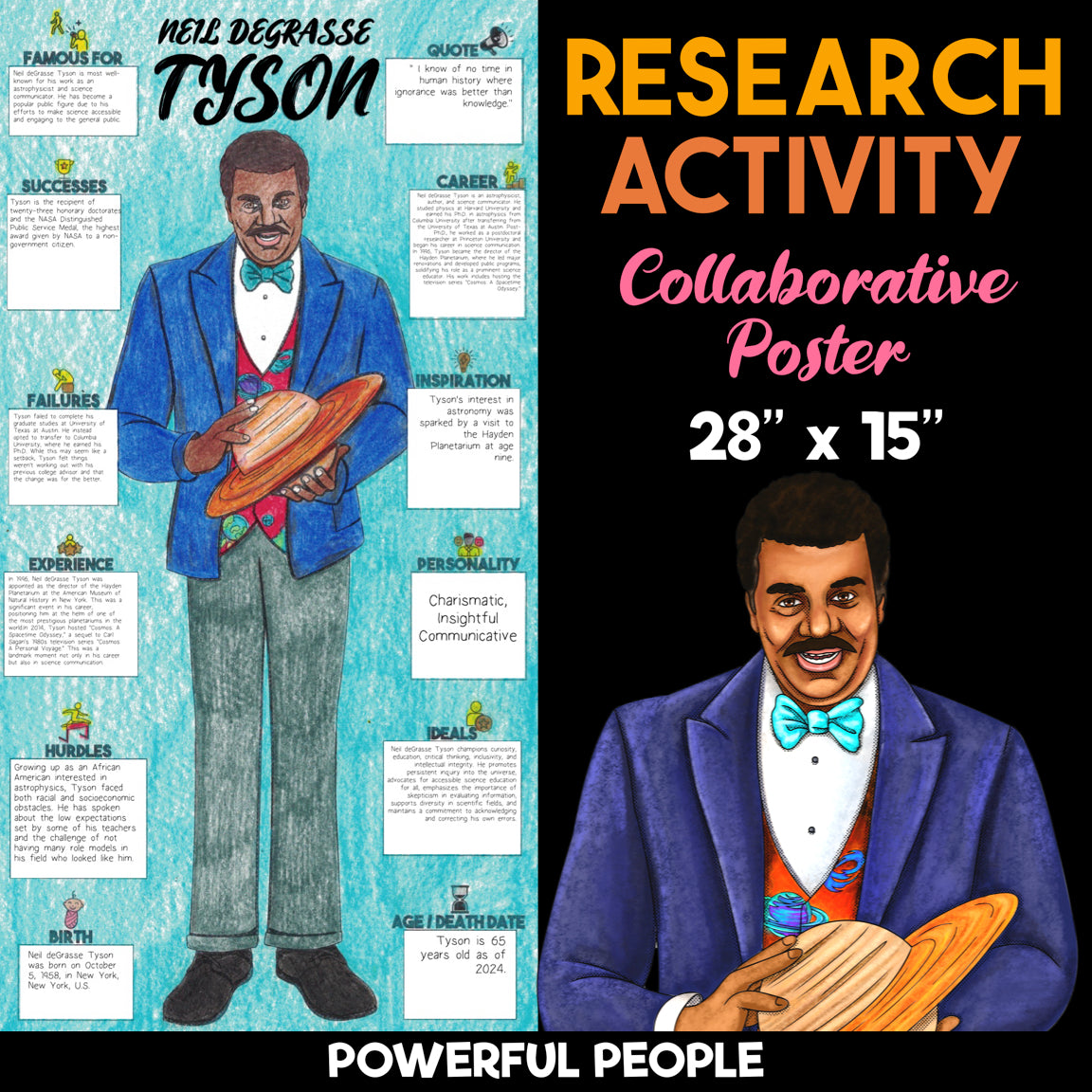 Neil deGrasse Tyson — Powerful People Collaborative Poster Activity ...